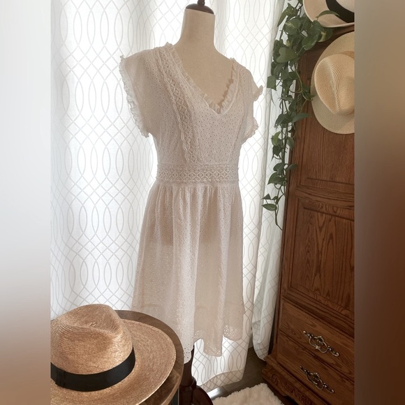 Love Sam | Dresses | 77 Love Sam Womans Lg White Short Dress Boho ...